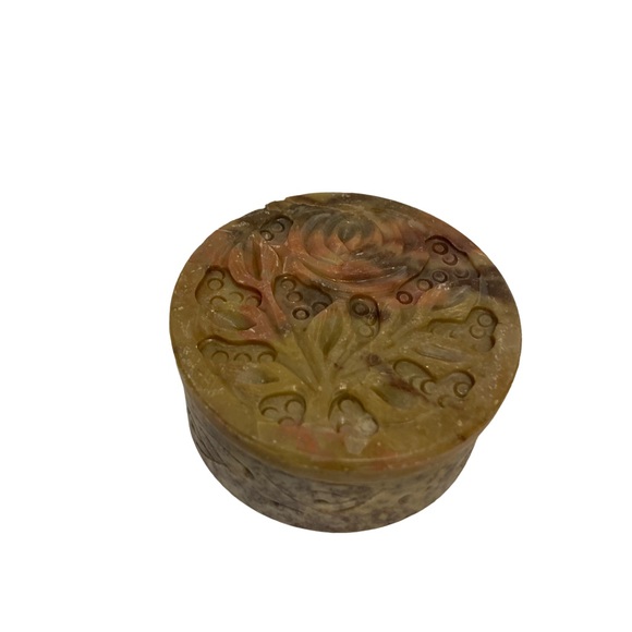 Storage & Organization | Vintage Soapstone Round Rose Top Design ...